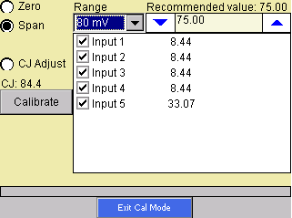 Input Calibration – Screen Version 1.47 and Below